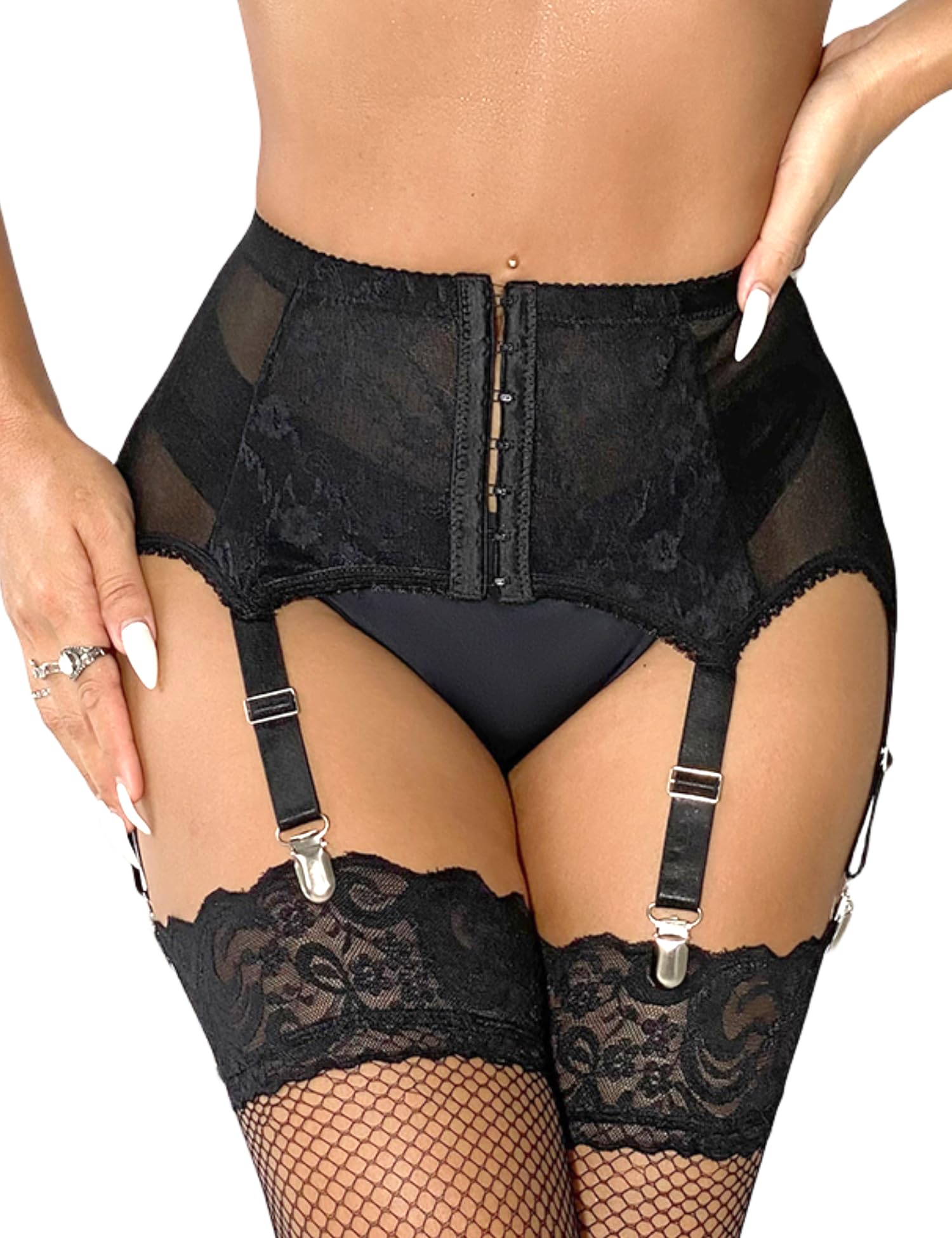 Lace Garter Belts for Thigh Highs Garden Belt Lingerie Black Plus Size Garter Belt Set Sexy Garters for woman