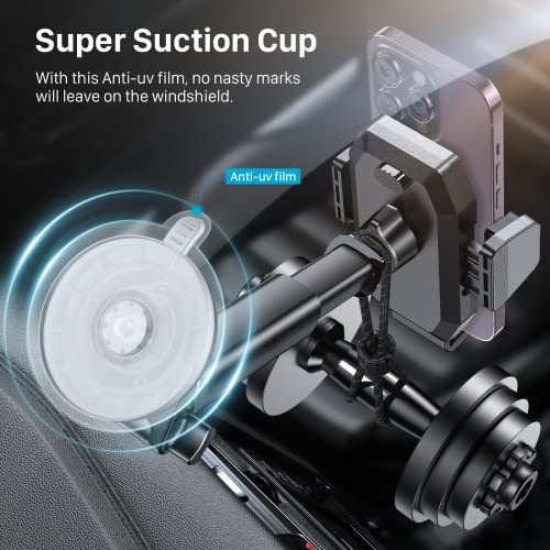 APPS2Car Phone Mount for Car Dashboard & Windshield Military Sturdy Suction Cup Phone Holder [Thick Cases & Big Phones Friendly] Cell Phone Cradle, Compatible with iPhone 14 13 All Phones & Truck/SUV