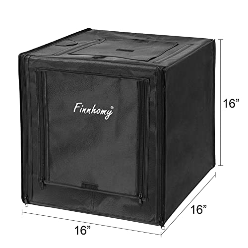 Finnhomy Professional Portable Photo Studio Photo Light Studio Photo Tent Light Box Table Top Photography Shooting Tent Box Lighting Kit, 16" x 16" Cube