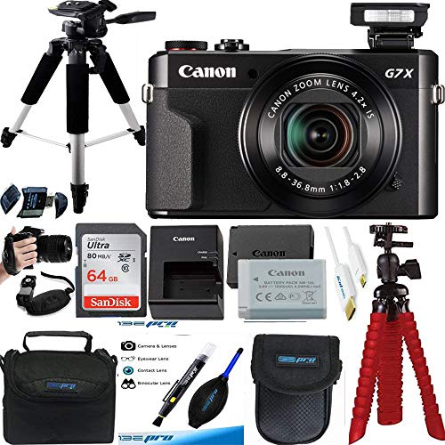 PowerShot G7 X Mark II 20.1MP 4.2X Optical Zoom Digital Camera + Expo Premium Accessories Bundle - International Version (No Warranty) (Renewed)