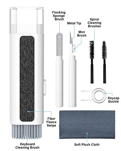 [8 in 1] Cleaner Kit for Airpod,Supfine Cleaning Pen with Brush for Airpods Pro,Multi-Function Cleaner Kit for Earbuds,Earphone,iPod,Keyboard,iPhone,ipad,Laptop(White)