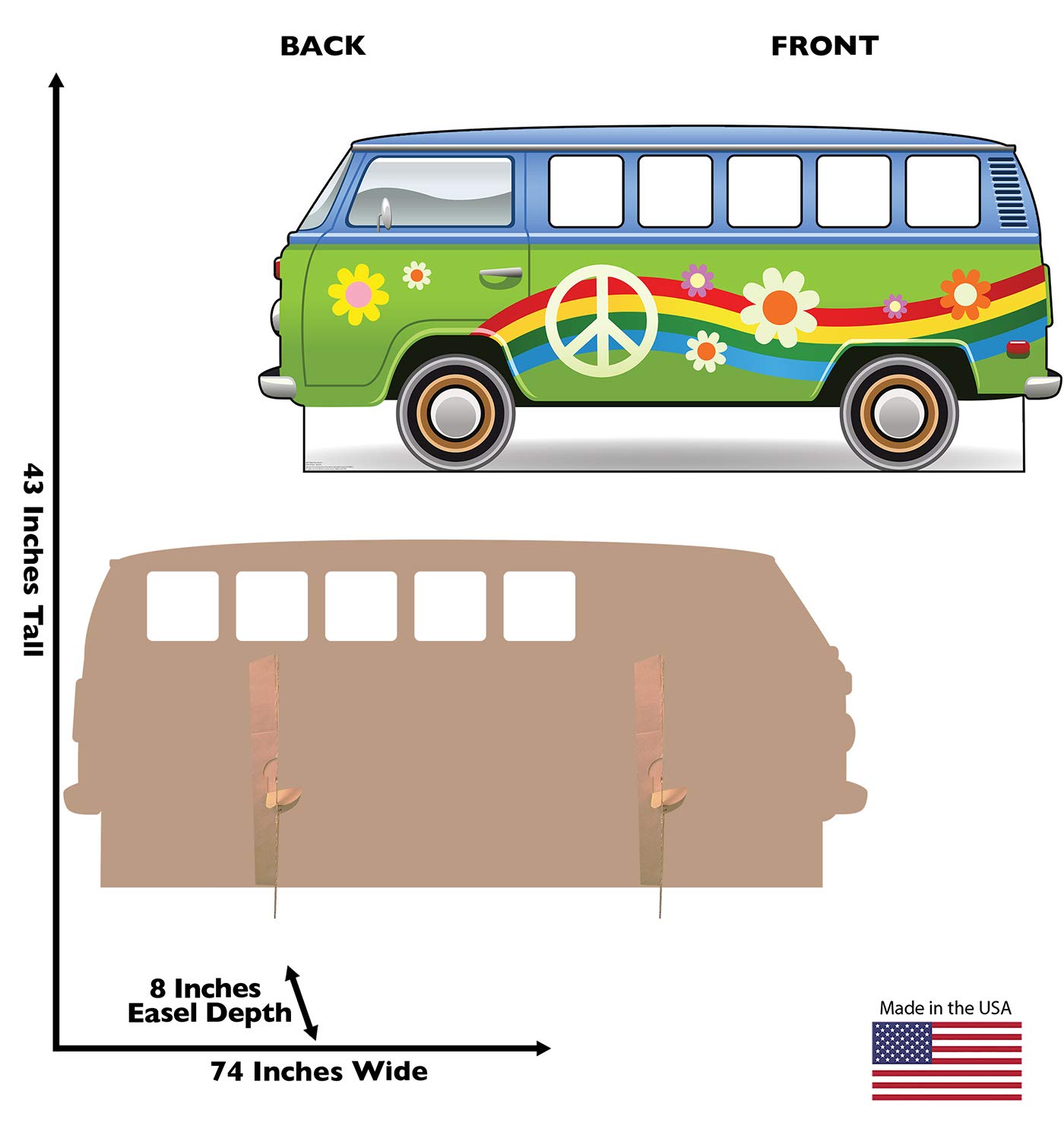 Advanced Graphics Hippie Bus Stand-in Life Size Cardboard Cutout Standup
