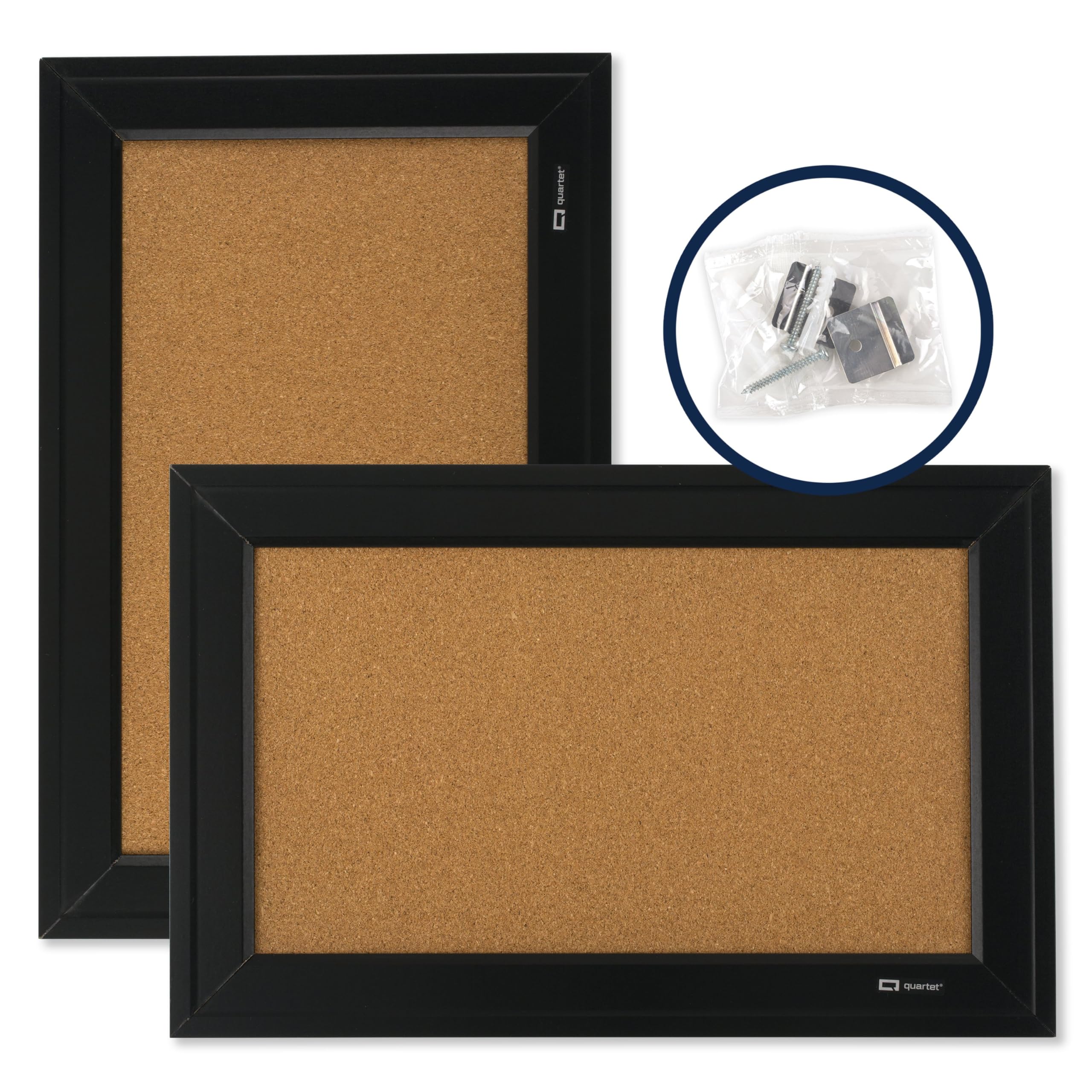 Quartet Cork Bulletin Board, 11โ x 17โ Framed Corkboard, Black Frame, Small Decorative Hanging Pin Board, Perfect for Office & Home Decor, Home School Message Board or Vision Board, Brown (79279)
