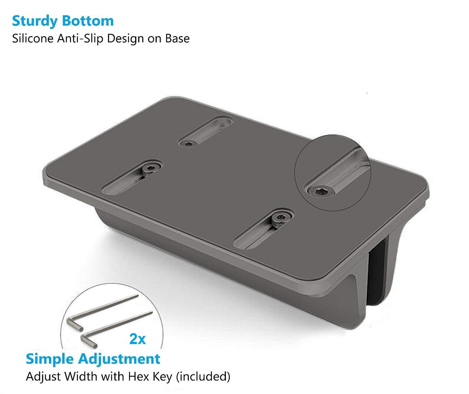 Vertical Laptop Stand for Desk [Adjustable] Sturdy Aluminum Dock Fits All Laptops (up to 20.3 inches) Space Saving, Modern Compact Holder, Compatible with MacBook Pro/Air, Surface, HP, Dell (Gray)