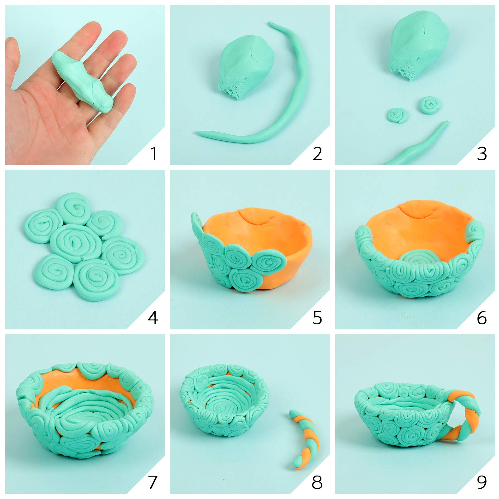Polymer Clay 50 Colors, Modeling Clay for Kids DIY Starter Kits, Oven Baked Model Clay, Non-Toxic, Non-Sticky,with Sculpting Tools, Ideal Gift for Children and Artists (50 Colors A)