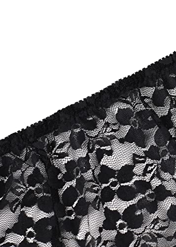 PERAMBRY Women's lace sexy garter belt stockings garter belt mesh suspenders (garter belt only sold)(Lace black m)