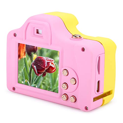 Children SLR Camera, SLR Camera HD Toy Digital Video Camera Children's Toy Camera(Pink Yellow)