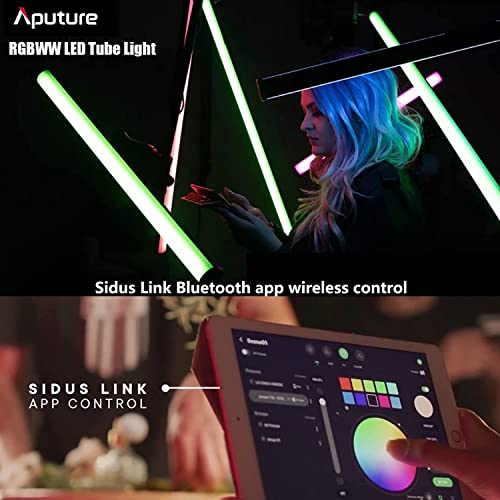 Aputure Amaran T2C RGBWW LED Tube Light 2500K to 7500K,Support APP and DMX Control (T2C 20W 23.6inch/60CM)