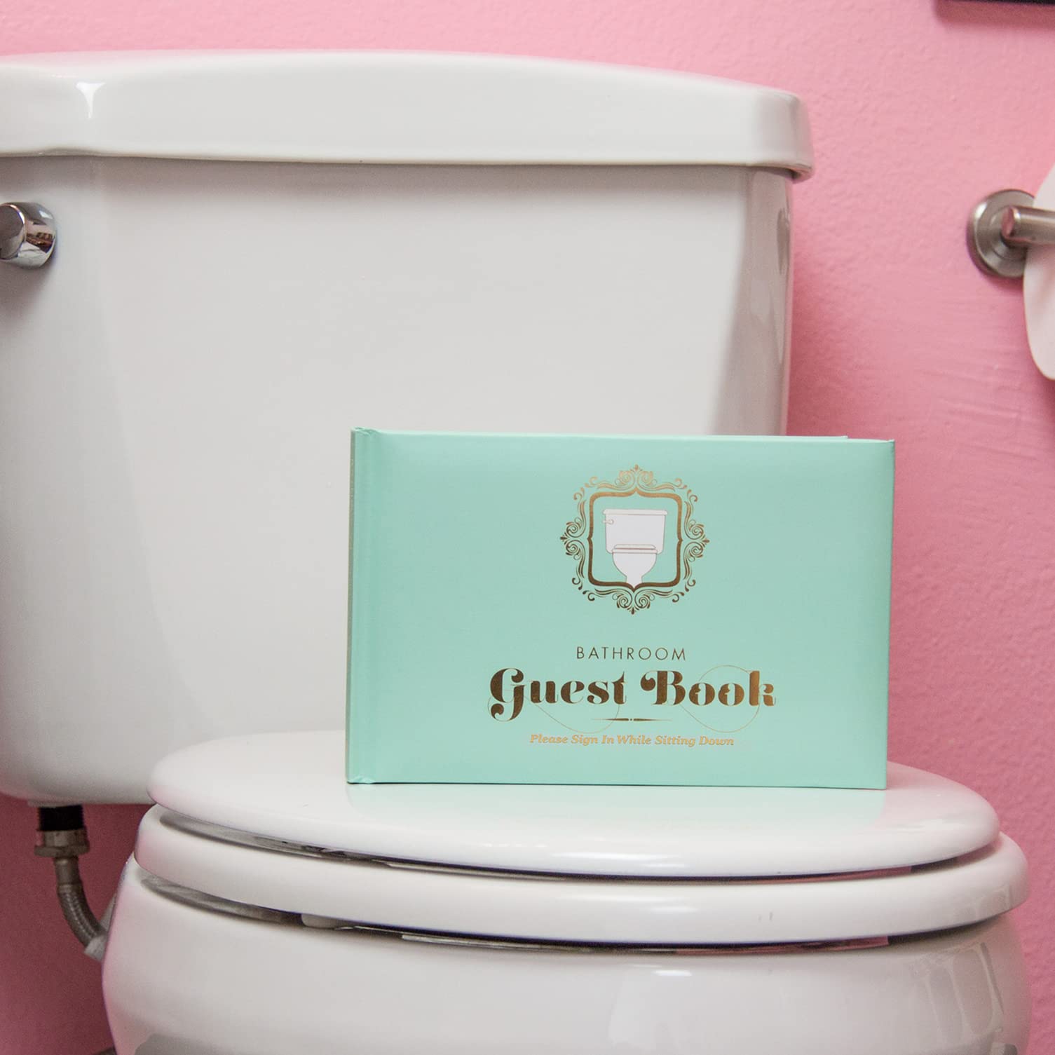 Knock Knock Bathroom Guest Book, Funny Guest Bathroom Book & Gift for Adults, Fill-in-the-Blank Book, 112 Pages