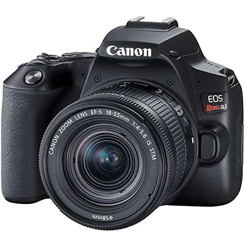 EOS Rebel SL3 DSLR Camera with EF-S 18-55mm f/4-5.6 is STM and EF 75-300mm f/4-5.6 III Lens + Accessory Bundle Kit (Flash, Travel Charger, Extra Battery, and More)