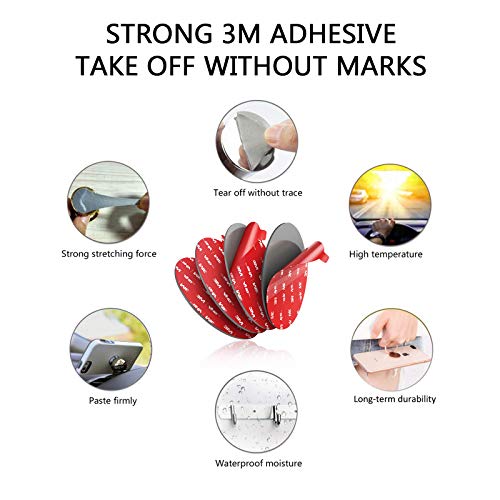K TOMOTO [10 Pack] 3M VHB Sticky Adhesive Pads for Socket Mount Base, Duble Side Heat Resistant Strong Sticker Replacement Tape for Phone Collapsible Grip & Stand Back, 1.3 Inches, Clear