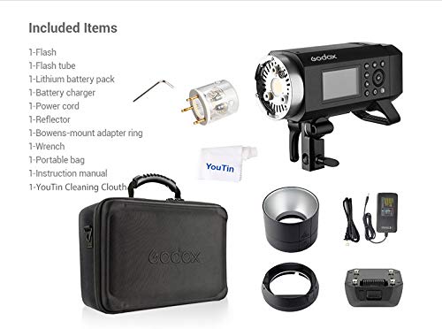 Godox Flash Strobe AD400 Pro AD400Pro All-in-One Outdoor Studio Monolight 400W Photographic Lighting for Canon Sony Nikon Fuji Olympus Panasonic Camera TTL 2.4G HSS GN72-30W LED Modeling Lamp
