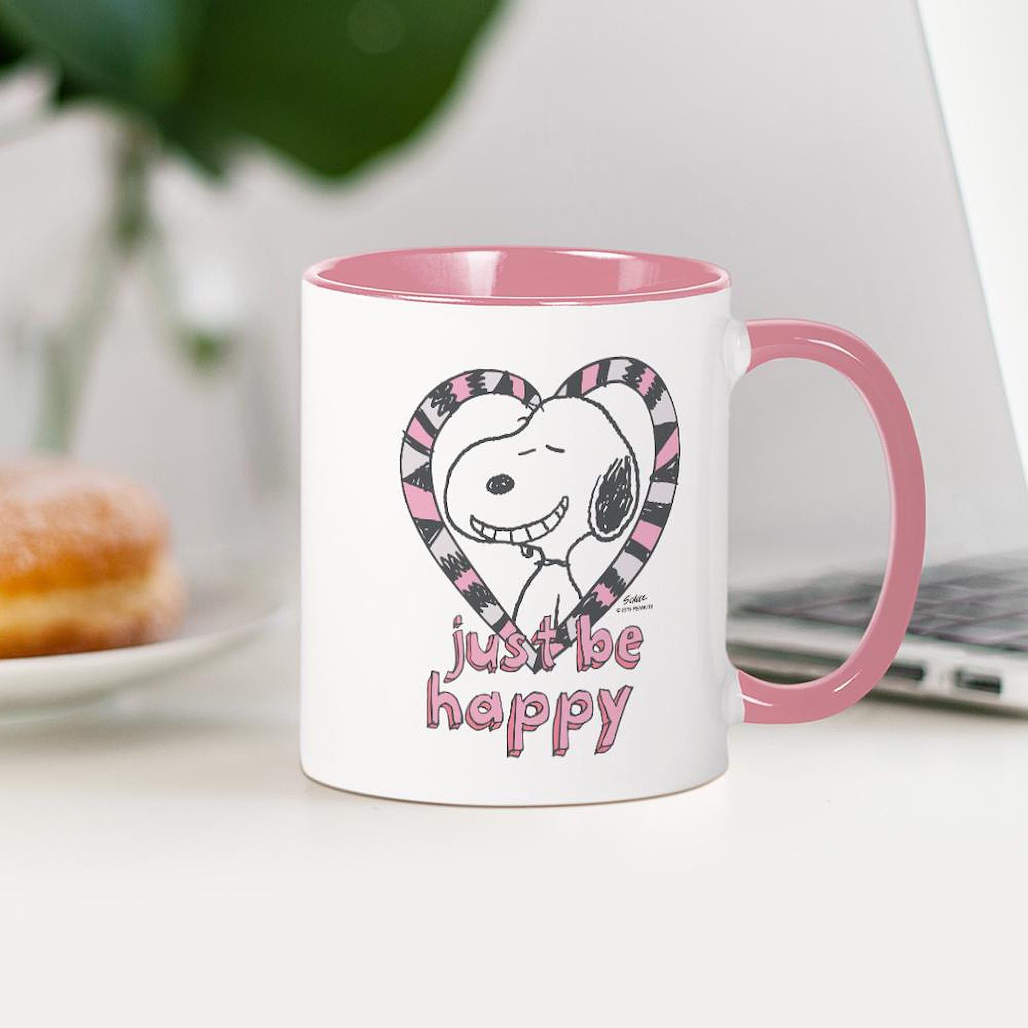 CafePress Snoopy Just Be Happy Mugs Ceramic Coffee Mug, Tea Cup 11 oz