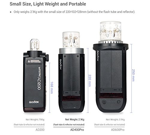 Godox Flash Strobe AD400 Pro AD400Pro All-in-One Outdoor Studio Monolight 400W Photographic Lighting for Canon Sony Nikon Fuji Olympus Panasonic Camera TTL 2.4G HSS GN72-30W LED Modeling Lamp