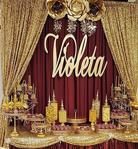 Burgundy Backdrop Curtains Photo Booth Background 2 Panels 5ft x 10ft Polyester Fabric Drapes for Wedding Party Anniversary Ceremony Decorations