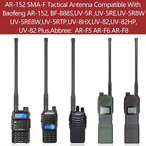 2Pack Baofeng Dual Band VHF UHF SMA-Female Tactical Antenna for Baofeng AR-152 UV-5R UV-82 BF-F8HP BF-H6 BF-888S TP-8Plus Kenwood TYT Etc Two Way Radio