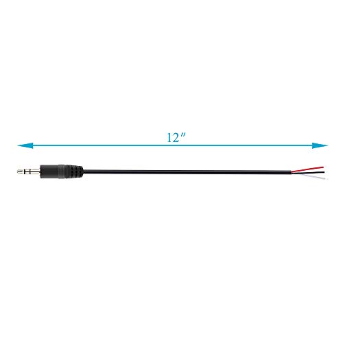 Fancasee 10 Pack Replacement 3.5mm Male Plug to Bare Wire Open End TRS 3 Pole Stereo 1/8" 3.5mm Plug Jack Connector Audio Cable for Headphone Headset Earphone Cable Repair