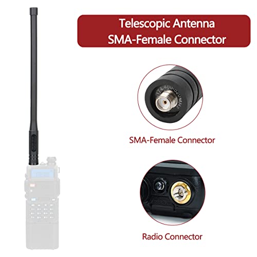 2Pack Baofeng Dual Band VHF UHF SMA-Female Tactical Antenna for Baofeng AR-152 UV-5R UV-82 BF-F8HP BF-H6 BF-888S TP-8Plus Kenwood TYT Etc Two Way Radio
