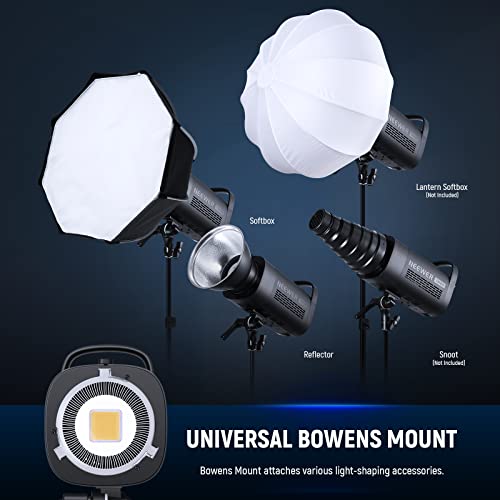 NEEWER 100W LED Video Light, 5600K Bowens Mount Continuous Lighting Kit with Stand, Softbox, CRI 97+,TLCI 97+ 11000Lux/m with 2.4G Remote for Video Recording,Wedding,Outdoor Shooting,YouTube (CB100)