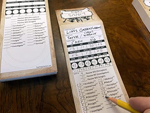 Character Trackers - Initiative Trackers and DM Reference Cards for 5th Edition