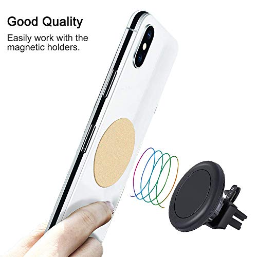 SENHAI 8 pcs Phone Car Mount Metal Plate with Adhesive for Magnetic Cradle-Less Mount, 4 Rectangular and 4 Round - Black, Silver, Gold, Rose Red