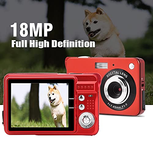 Digital Camera,8X Zoom Card Digital Camera 5 MP 2.7in LCD Display Maximum Support 32GB Memory Card Builtin Microphone (Red)