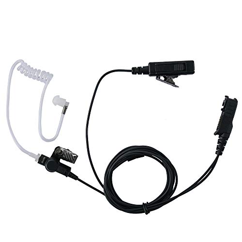 Klykon XPR3300e Earpiece, 2 Wire Surveillance Security Acoustic Tube Eeapiece Headset PTT Mic for Motorola XPR3300e XPR3500 XPR3500e XPR3000 XPR3300 Walkie Talkie 2 Way Radio