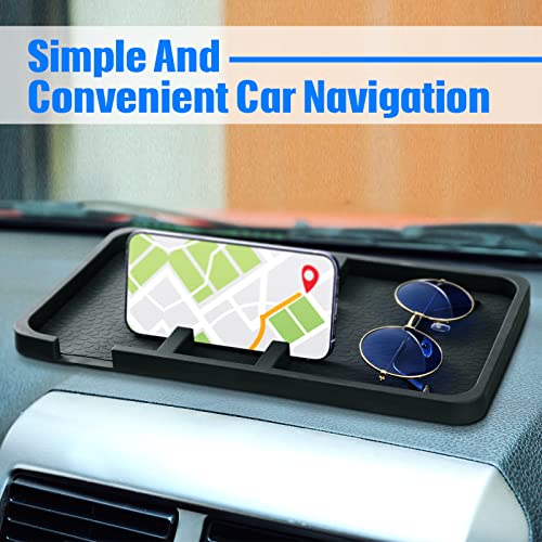 Extra Large Dashboard Mat for Car Dashboard Accessories, Anti Skid Car Dashboard Pad Compatible with All Smartphone Car Non Slip Pad for Dashboard with 6 Non Marking Tape, 12.60 x 6.81 Inch