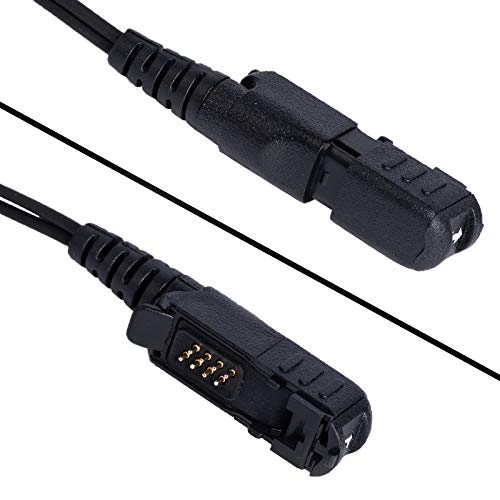 Klykon XPR3300e Earpiece, 2 Wire Surveillance Security Acoustic Tube Eeapiece Headset PTT Mic for Motorola XPR3300e XPR3500 XPR3500e XPR3000 XPR3300 Walkie Talkie 2 Way Radio