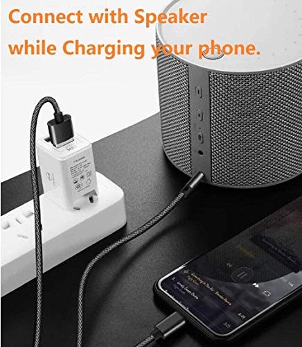 [Upgraded ] 2 in 1 Audio Charging Cable Compatible with iPhone/iPad,3.5mm Aux Cord Audio Jack Works with Car Stereo Speaker Headphone Car Charger Compatible with iPhone13/ 13 Pro/12/11/XS/XR/8/7/SE