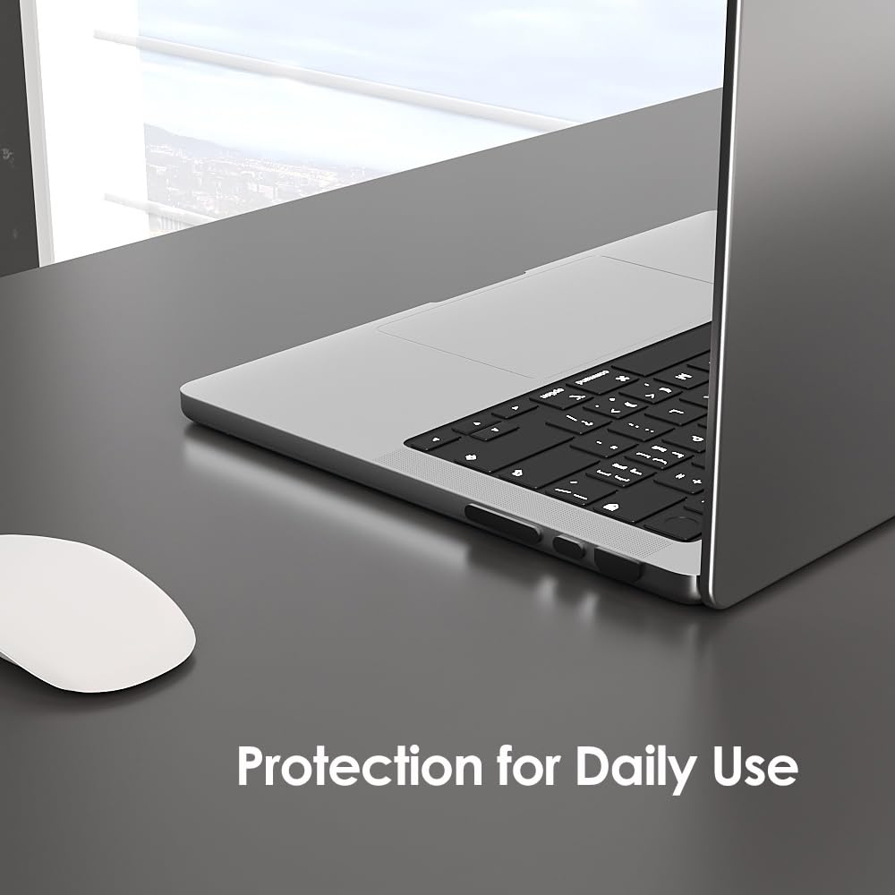 ProElife 7 Pcs Anti Dust Dirt Plug Cups Set for 2023-2021 MacBook Pro 14.2 inch 16.2 inch M3 M2 M1 Pro/Max (Model: A2779/A2442/A2780/A2485) Accessory Silicone Anti Dirt Protective Cover (Black)