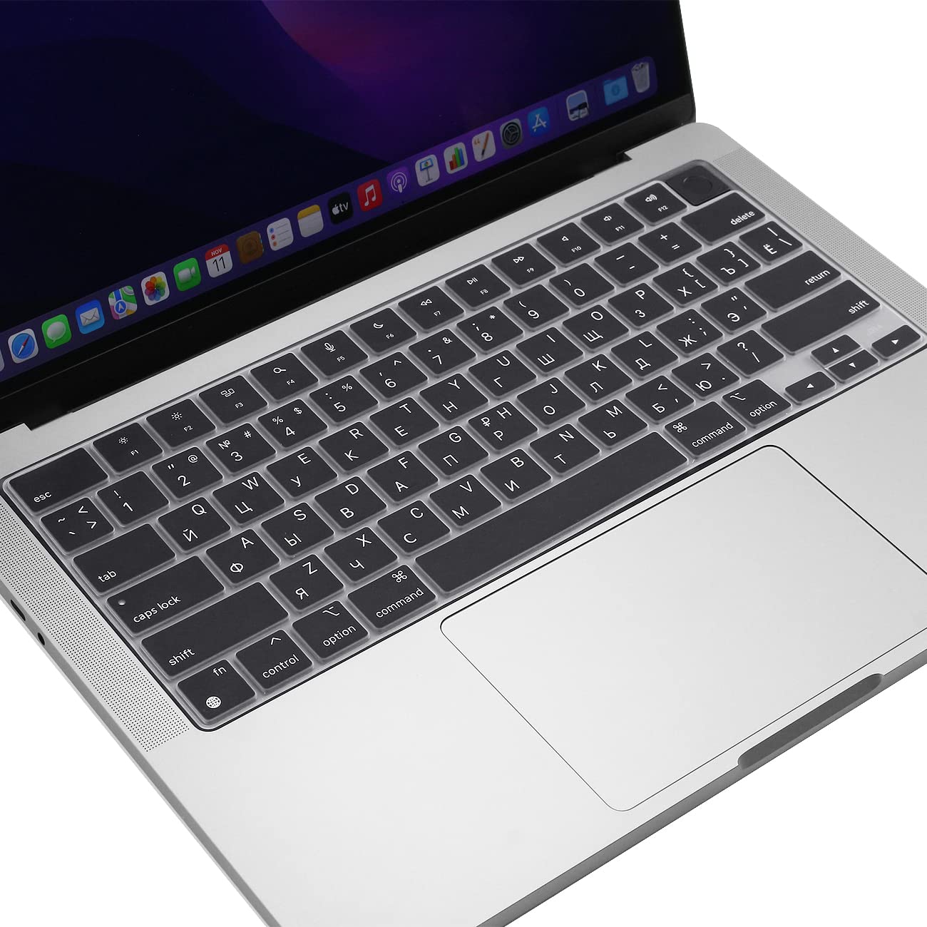 ProElife Russian Keyboard Cover Skin for 2024-2022 MacBook Air 13.6 15 inch M3 M2 A3113/A3114/A2681/A2941 & 2024-2021 MacBook Pro 14 16.2 inch M4 M3 M2 M1 Pro/Max Accessory