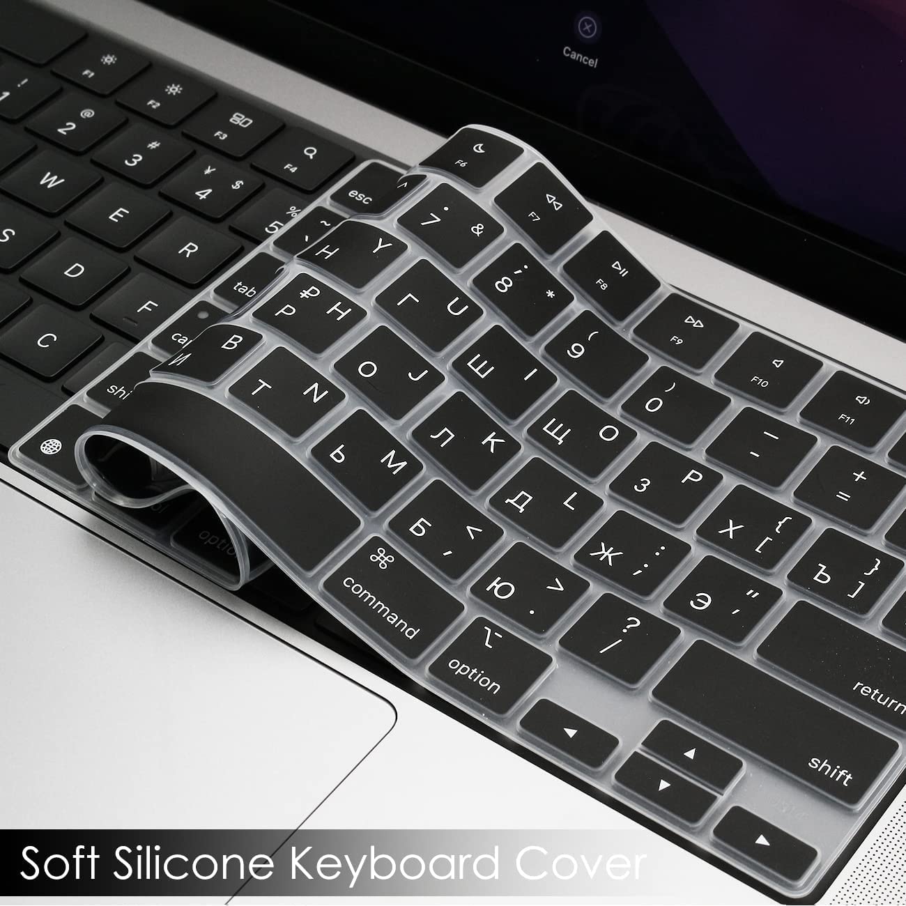 ProElife Russian Keyboard Cover Skin for 2024-2022 MacBook Air 13.6 15 inch M3 M2 A3113/A3114/A2681/A2941 & 2024-2021 MacBook Pro 14 16.2 inch M4 M3 M2 M1 Pro/Max Accessory