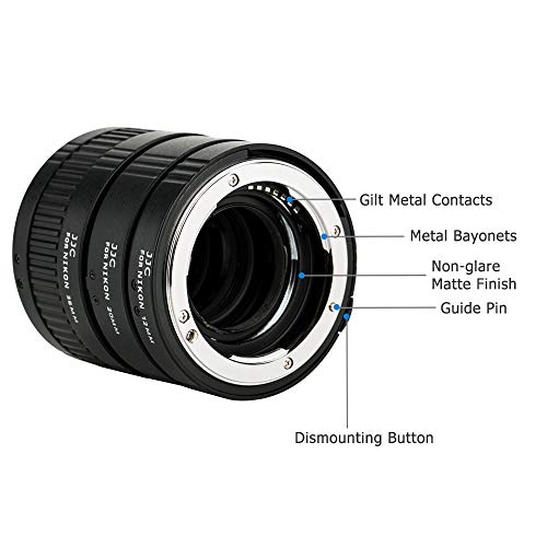 JJC F Mount Auto Focus Macro Extension Tube Set for Nikon D850 D750 D780 D3500 D3400 D7500 D7200 D7100 D7000 D5600 D5500 D5300 D5200 D5100 D5000 D3300 D3200 D3100 D800 D810 D700 D610 D600 D500 & More