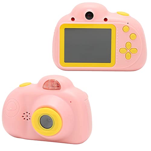 Kids Selfie Camera, 8MP 1080P 2.4in Screen 32G Micro Storage Card 1020mAh Large Battery Digital Toy Camera, Auto Power Off Drops Shockproof Autofocus for 3-12 Year Old Kid(Pink)