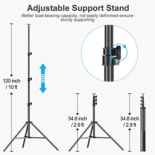EMART 10 x 12ft (H X W) Photo Backdrop Stand Kit, Adjustable Photography Video Studio Background Stand Support System for Photo Booth Muslin