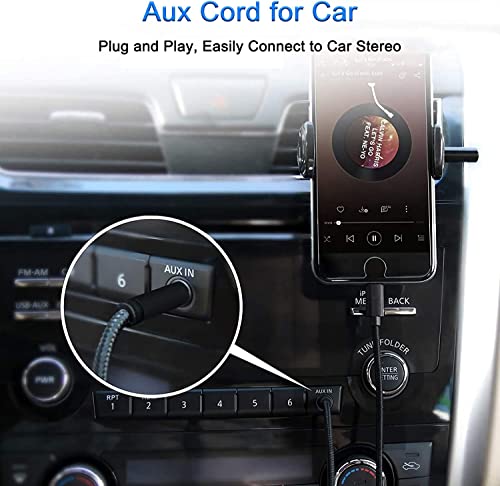 Aux Cord for iPhone Car Adapter,3.3Ft [Apple MFi Certified] Lightning to 3.5mm Aux Audio Cable Compatible with iPhone14/13/12/11/XS/XR/X 8 7 6/iPad/iPod to Car/Home Stereo,Speaker,Headphone All iOS