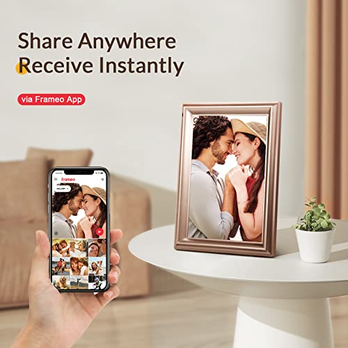 Canupfarm Digital Picture Frame, Smart WiFi 10.1 Inch Digital Photo Frame with 1280 x 800 IPS Touchscreen, 16GB Storage, Auto-Rotate, Wall Mountable, Motion Sensor, Share Moments via Frameo APP