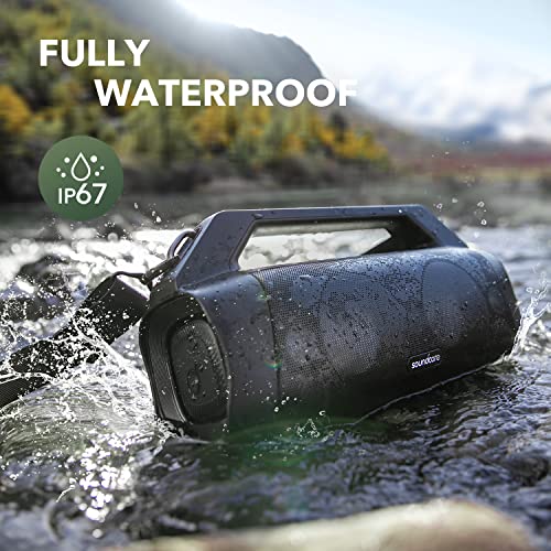 Soundcore Anker Motion Boom Plus IP67 Outdoor Speaker, 80W Stereo Sound, Custom EQ & BassUp, USB-C, Bluetooth, Built-in Power Bank, Waterproof Bluetooth Speaker for Camping, Pool, Beach, and Backyard