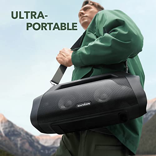 Soundcore Anker Motion Boom Plus IP67 Outdoor Speaker, 80W Stereo Sound, Custom EQ & BassUp, USB-C, Bluetooth, Built-in Power Bank, Waterproof Bluetooth Speaker for Camping, Pool, Beach, and Backyard