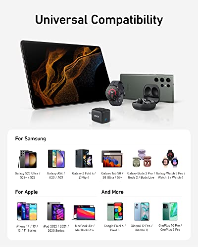 45W USB C Super Fast Charger, 313 Charger, Anker Ace Foldable PPS Fast Charger Supports Super Fast Charging 2.0 for Samsung Galaxy S23 Ultra, S23+/S23/S22/S21/S20/Note 20/Note 10, Cable Not Included