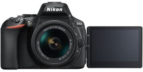 Nikon D5600 DSLR Camera Video Kit with AF-P 18-55mm VR Lens + LED Light + Deluxe Backpack + 64GB Memory + Professional Photo Accessories (19 Items) (Renewed)