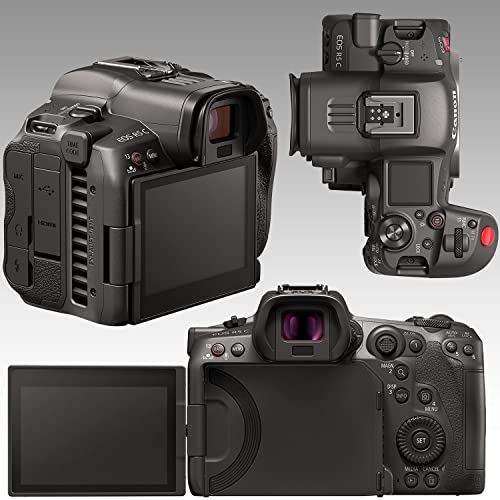 Ultimaxx Essential Canon R5 C Mirrorless Cinema Camera Bundle (Body Only) - Includes: 128GB Ultra Memory Card, Replacement Battery, LED Light Kit w/Bracket, Tabletop Tripod, & More (20pc Bundle)