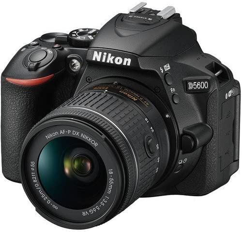 Nikon D5600 DSLR Camera Video Kit with AF-P 18-55mm VR Lens + LED Light + Deluxe Backpack + 64GB Memory + Professional Photo Accessories (19 Items) (Renewed)