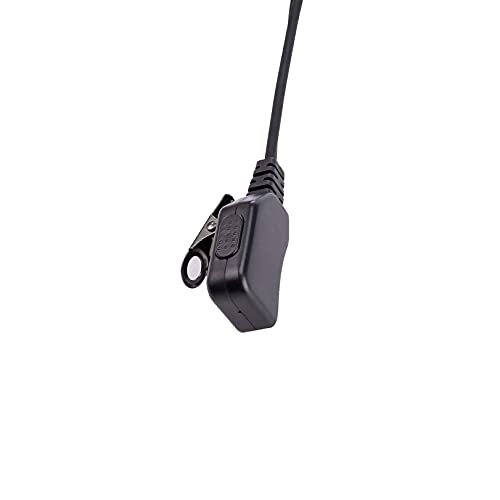 POFENAL 1-Wire 2 Pin Volume Adjustable Earpiece Compatible with BTECH, Kenwood, Retevis Walkie Talkie with Mic Tansparent Air Acoustic Tube Headset