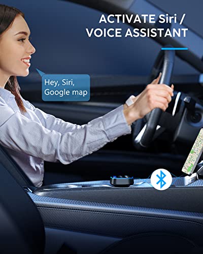 Upgraded Bluetooth FM Transmitter for Car, Car Bluetooth Adapter, Freapp Wireless Car Radio Transmitter, QC3.0 Quick Charge, Handsfree Call/TF Card & U Disk Car Music Adapter Player,Voice Assistant