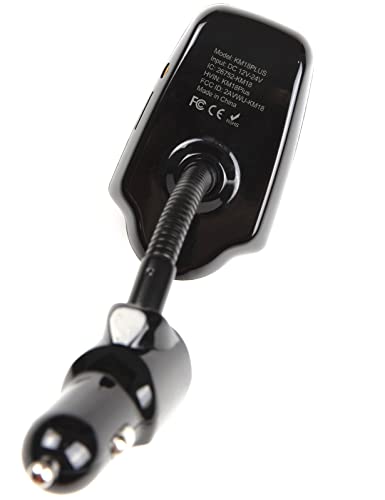 Nulaxy Bluetooth FM Transmitter for Car, Upgraded Manual Power On/Off Switch Wireless Car Radio Bluetooth Adapter Supports Hands free Calls, USB Fast Charging, microSD Card, Aux Play - KM18 Plus Black