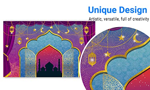 Funnytree Arabian Nights Moroccan Party Photography Backdrop for Birthday Magic Genie Indian Luxurious Background Photobooth