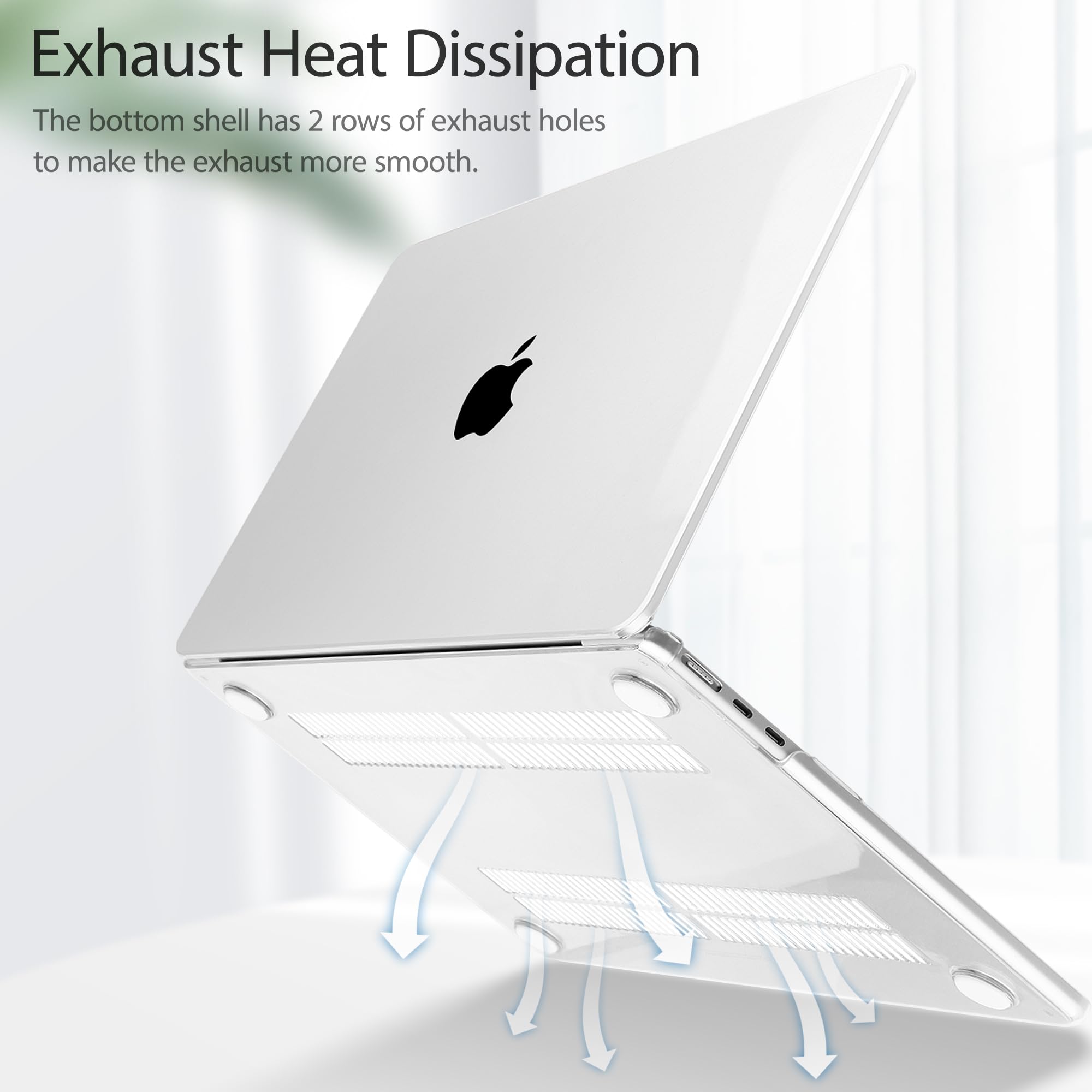 Mektron Case for MacBook Air 15 INCH 2024 M3 A3114 /2023 M2 A2941 Case with 15.3" Liquid Retina Display & Touch ID Cover, Plastic Hard Shell with Screen Protector, Crystal Clear