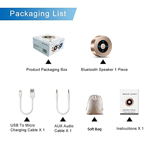 LED Touch Design Bluetooth Speaker,Portable Wireless Speakers with HD Sound / 12-Hour Playtime/Bluetooth 5.0 / Micro SD card Support speaker, for iPhone/ipad/Samsung/Tablet/Laptop/Echo dot (Rose Gold)